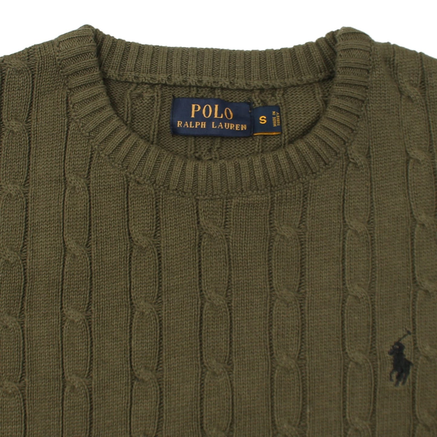 RL Cable-Knit Cotton Sweater (olive green) – brandahub